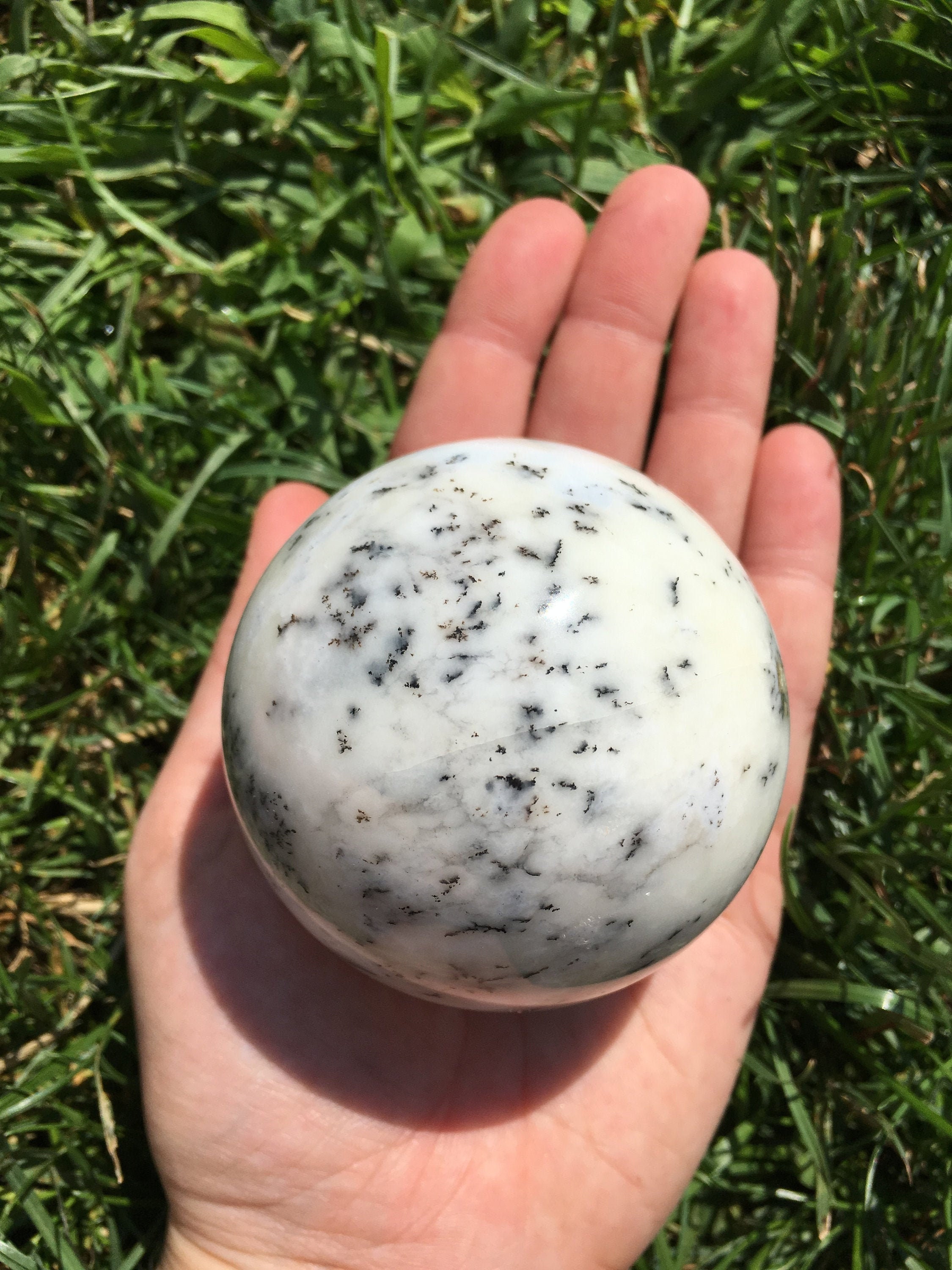 Dendritic Opal Stone Sphere - Polished Dendrite Opal Sphere - Crystal ...