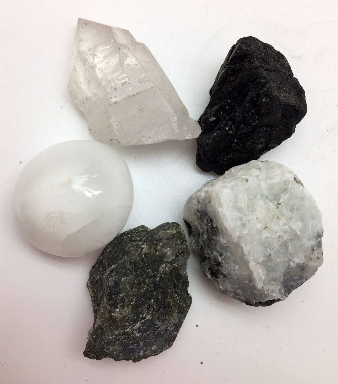 Raw Moon Gemstone Set Full Moon Crystal Set New Moon Stone - Etsy