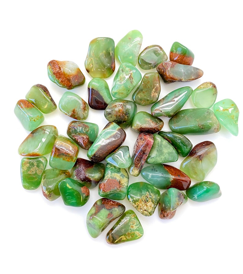 Chrysoprase stone tumbled stones healing crystals and | Etsy