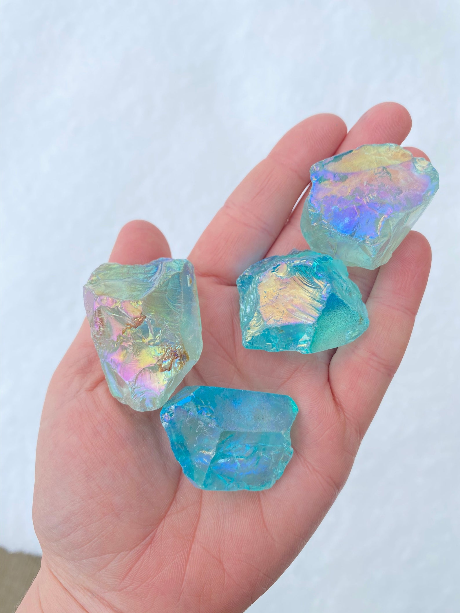 Raw Aqua Aura Quartz Crystal Rough Aqua Aura Quartz Stone | Etsy
