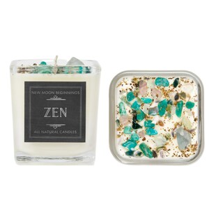 Zen Candles - Relaxation Candles - Crystal & Herb Candle - Aromatherapy ...