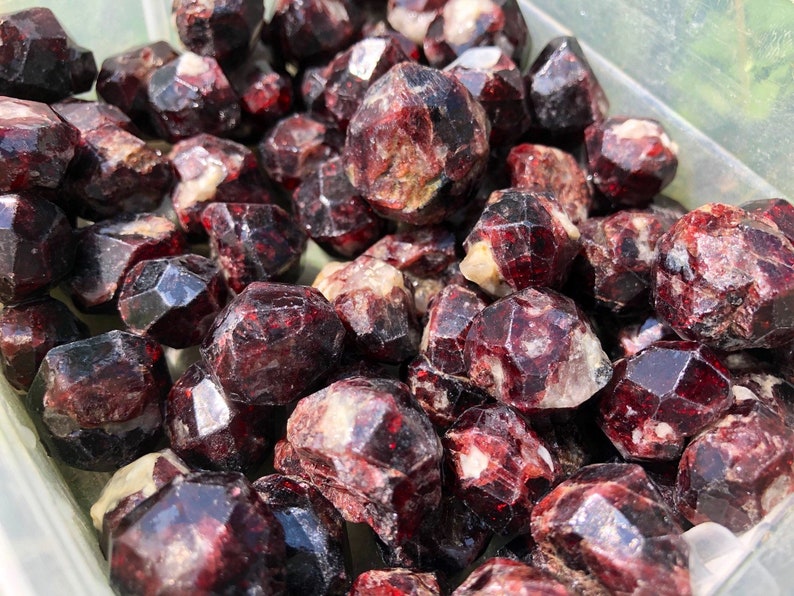 Raw Garnet Chunks A Grade Red Garnet Stone Raw Garnet - Etsy