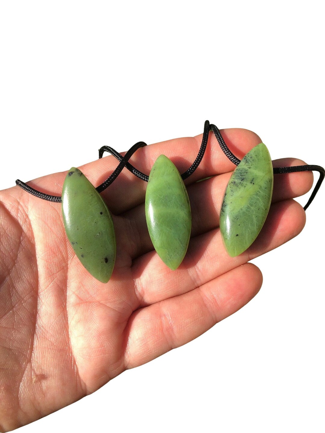 Nephrite Jade Necklace on 28" Black Cord - Nephrite Jade Stone ...