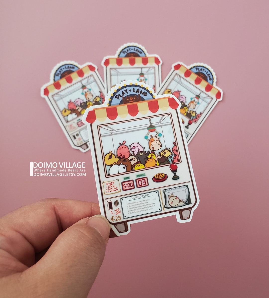 Sticker - Play Claw Machine! Vinyl Sticker (x1) - NEW MATTE COATED - Etsy