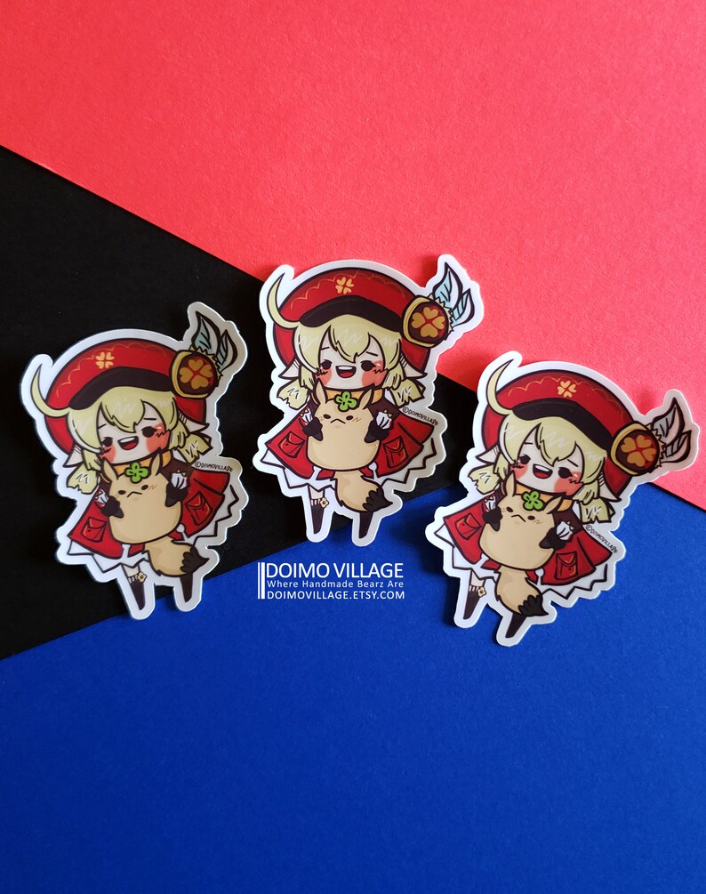 Sticker Cute Character Klee Qiqi Hutao Vinyl Sticker - Etsy