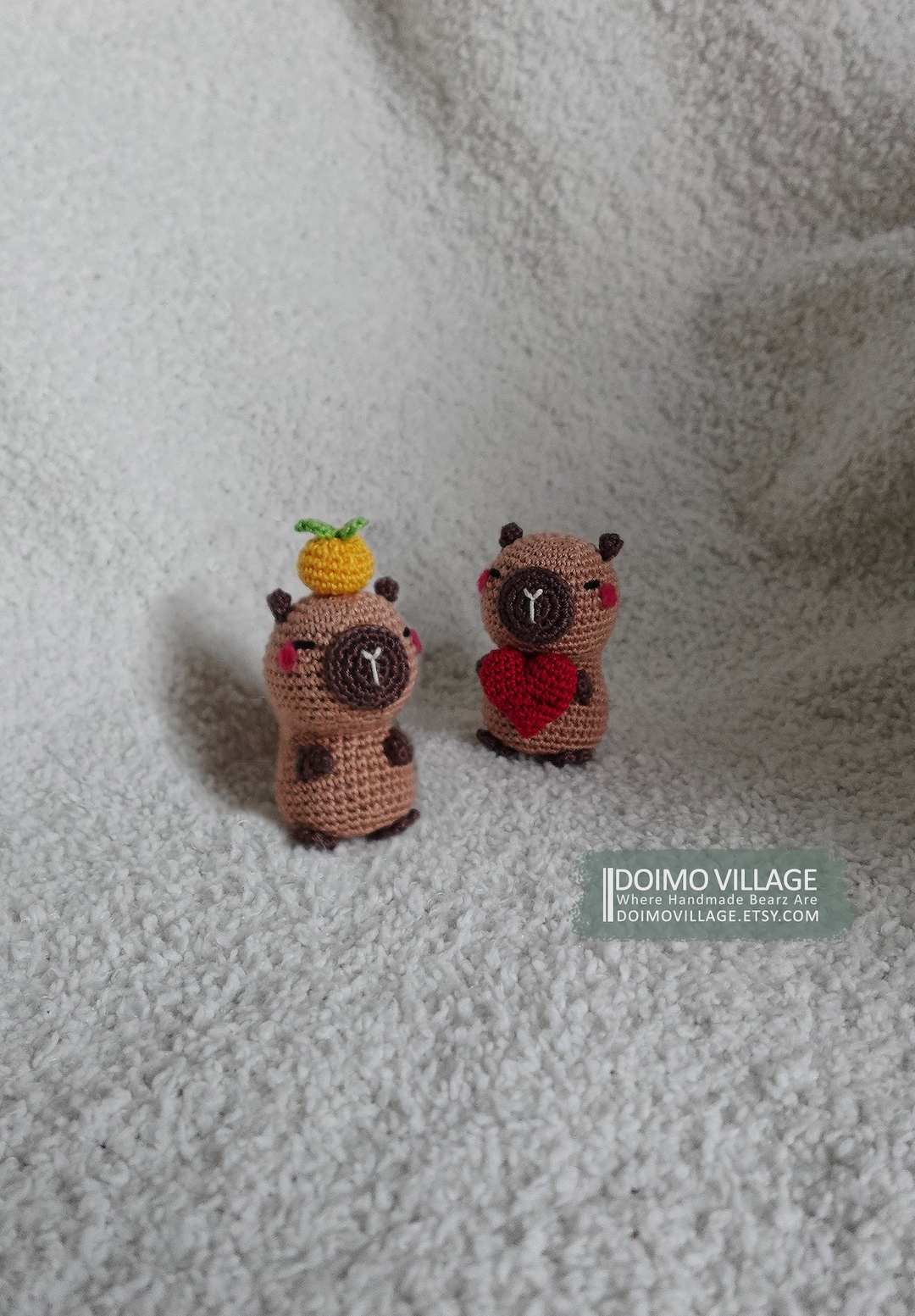 Amigurumi Baby Capybara Be My Valentine & Clementine *made2order ...