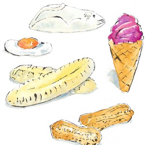 Retro Sweets Print, Watercolour Kitchen Print, Pocket Money Sweets ...