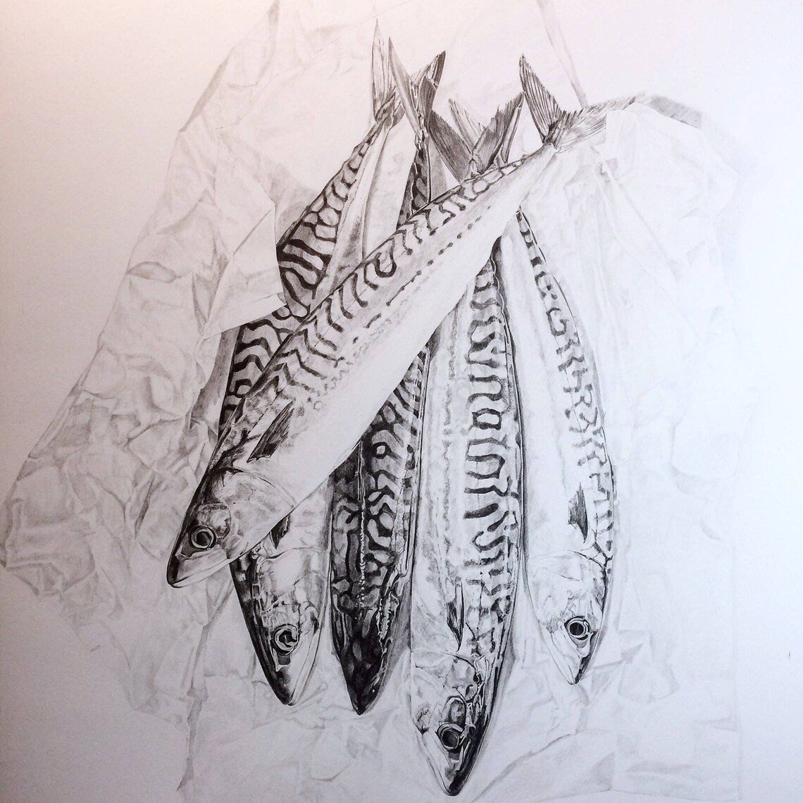 Mackerel Art. Fish Print. Blue Kitchen Wall Art Beach House - Etsy