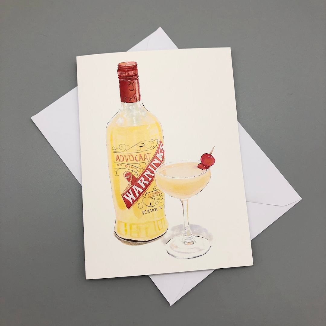 Snowball Cocktail Birthday Card for Food Lover Warninks Advocaat Coupe ...