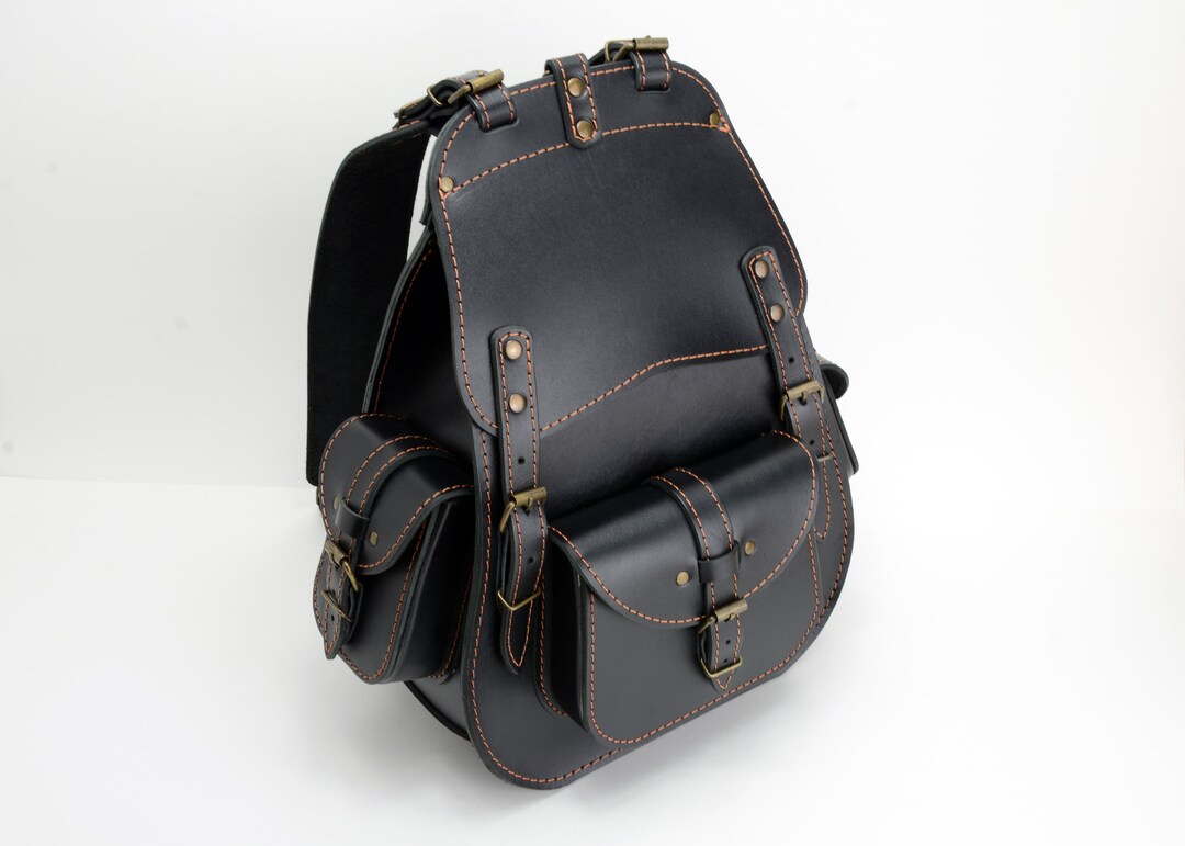 Mini Black Leather Laptop Backpack, School Backpack, Backpack - Etsy