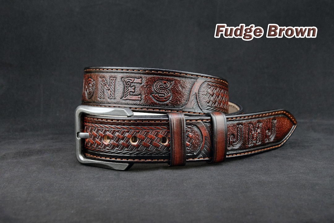 Personalized Leather Western Belt, Tooled Western Belt, Cowboy Leather ...
