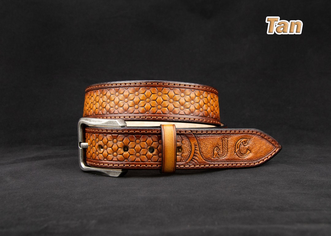 Personalized Leather Belt, Tooled Leather Belts, Western Belt, Mens ...