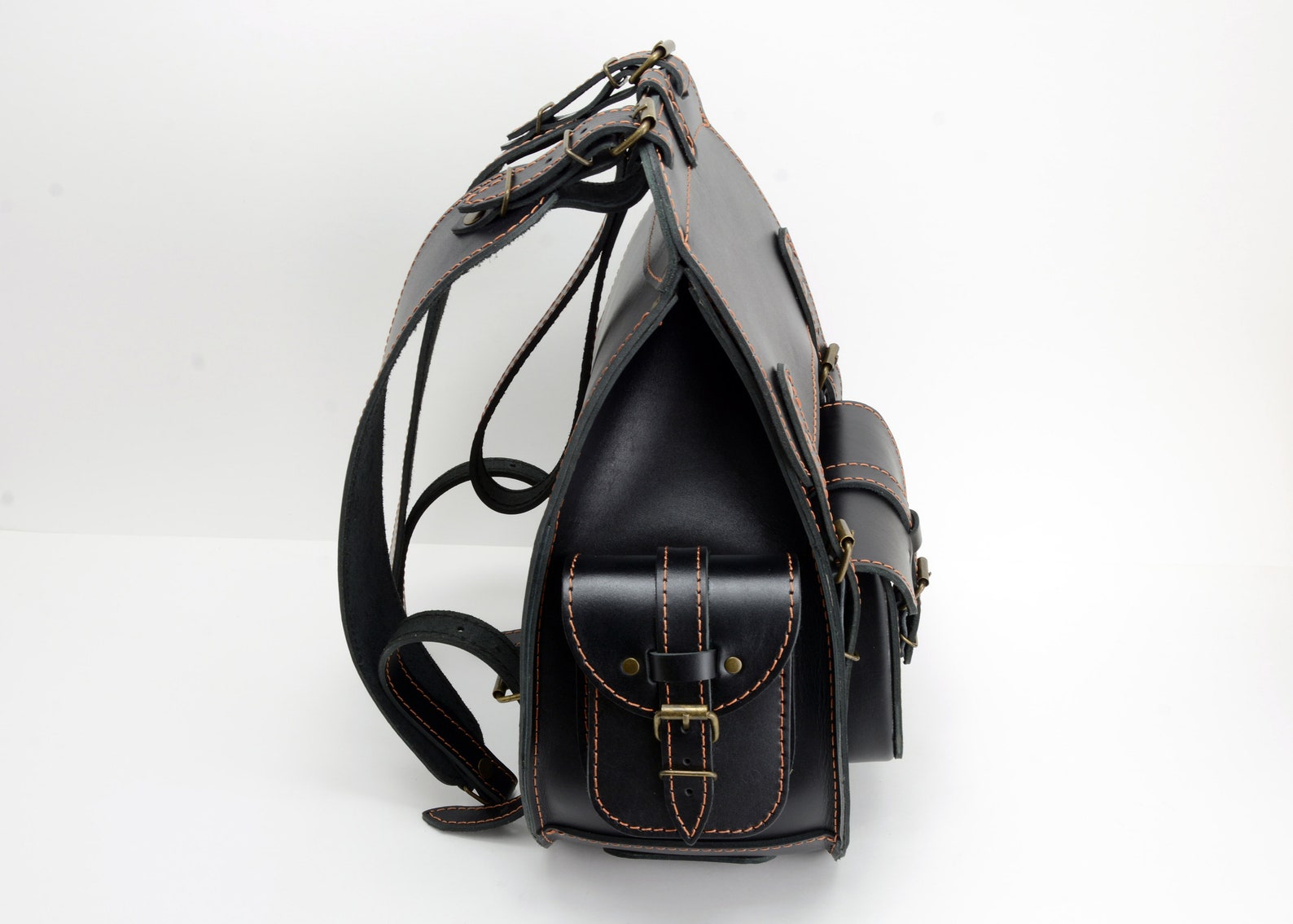 Mini Black Leather Laptop Backpack School Backpack Backpack | Etsy