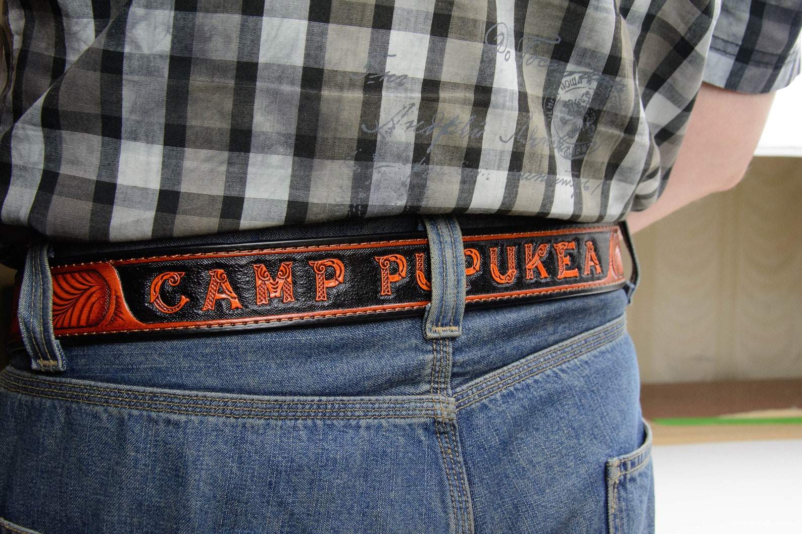 Personalized the Waves Tooled Leather Belt Western Belt, Mens Western ...