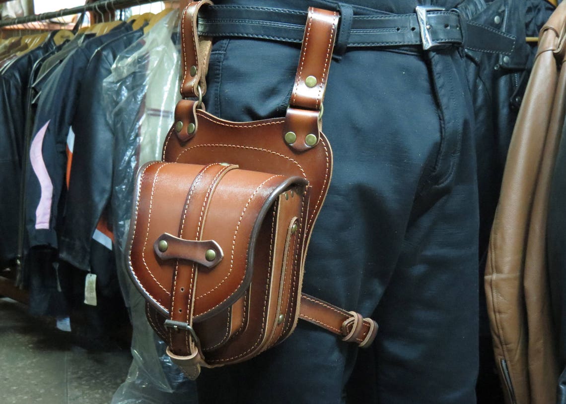 Leather Utility Belt Thigh Bag Thigh Holster Leather Hip - Etsy Australia