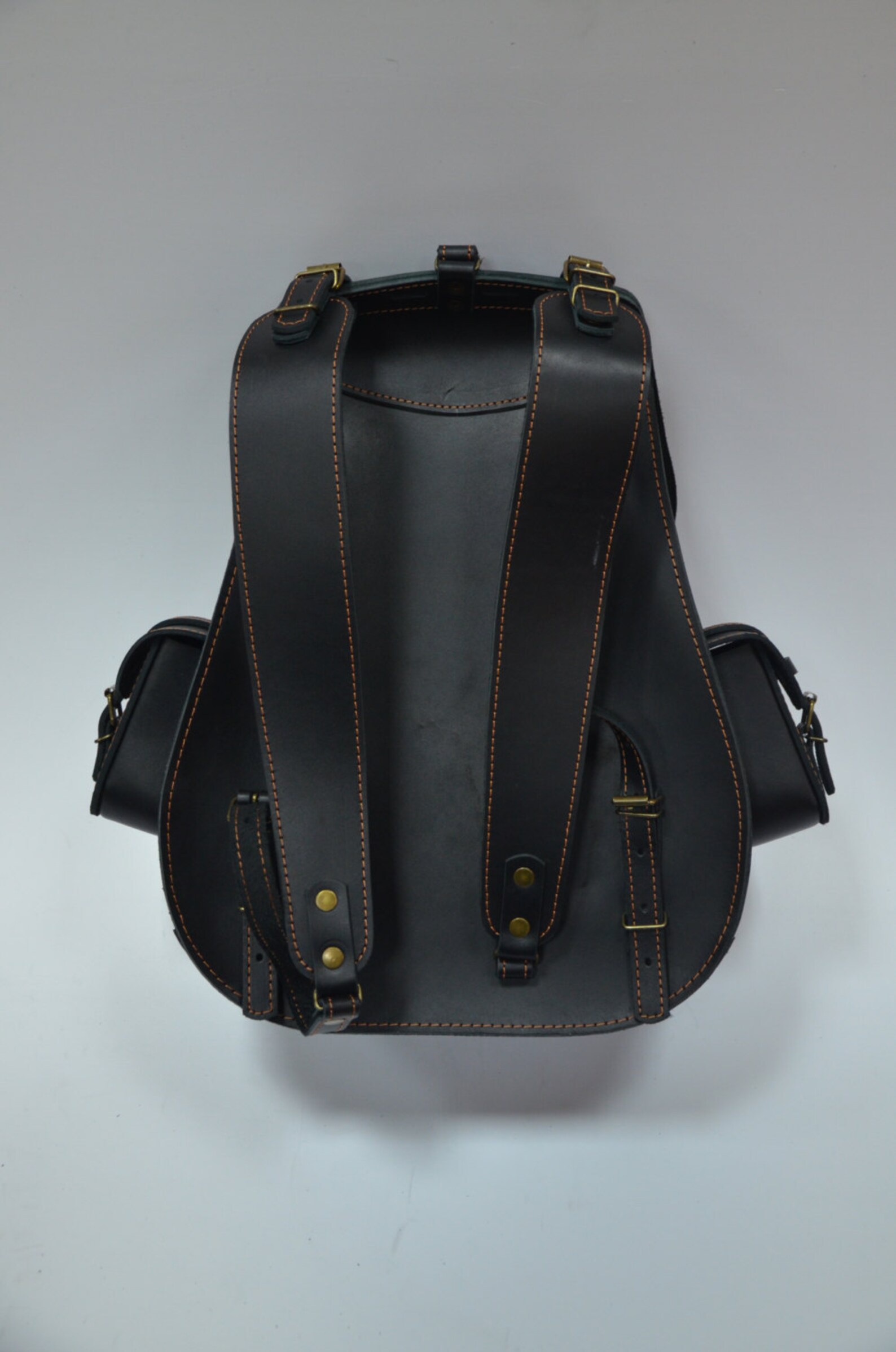 MEDIUM Black Leather Laptop Backpack School Backpack | Etsy