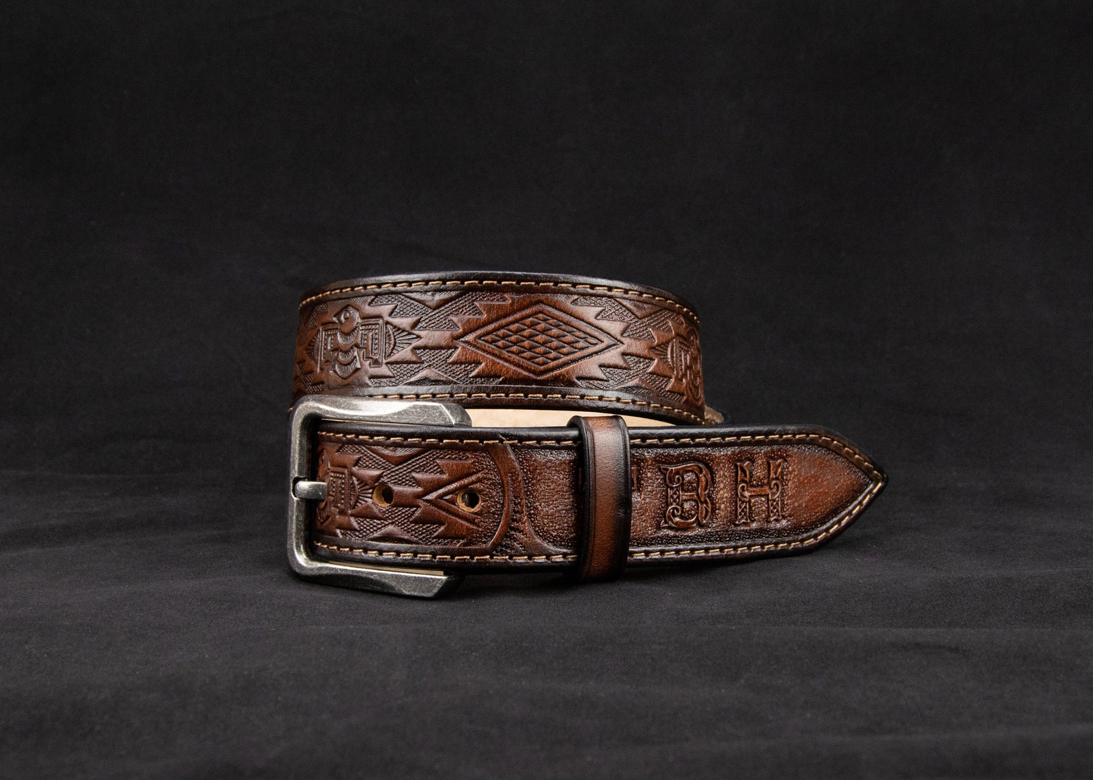 Personalized Thunder Bird Tooled Leather Belt Western Belt | Etsy