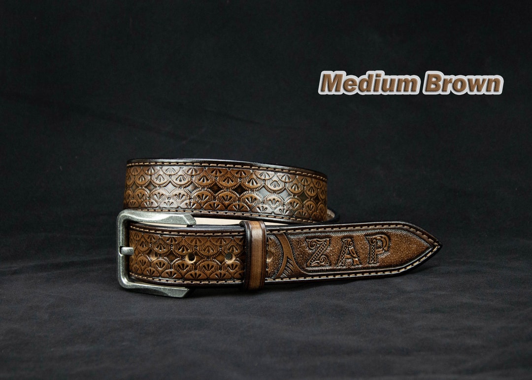 Personalized Leather Belt, Tooled Leather Belts, Western Belt, Mens ...