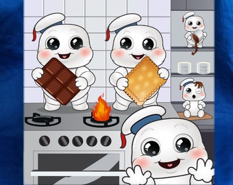 Stay Puft Marshmallow Man 5x7 Art Print - Etsy