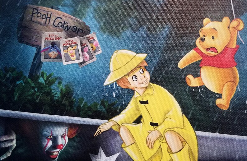 Winnie the Pooh, Disney, Pennywise, It, Stephen King, Horror Canvas ...