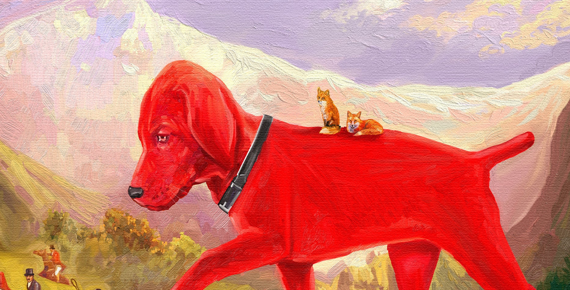 Clifford the Red Dog Classic art painting fox canvas | Etsy