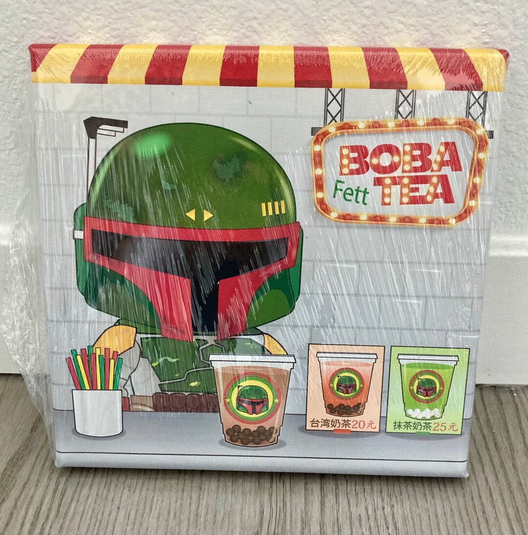 Star Wars Chibi "boba Fett Tea" Art Canvas Print - Etsy