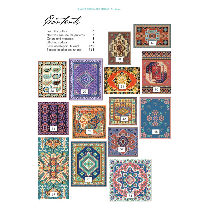 Charted Oriental Rug Designs Digital Download Book - Etsy