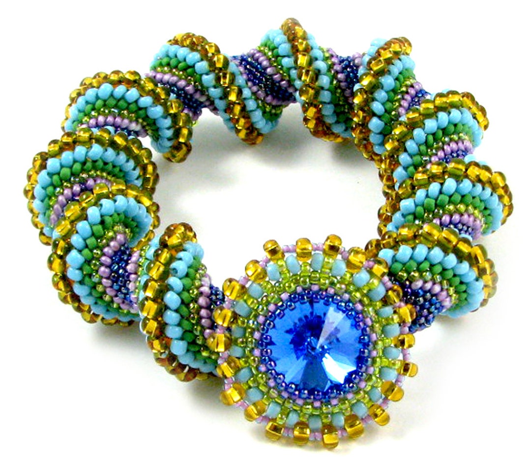 Big Sky Cellini Spiral Bead Weaving Bracelet Instant Download Pattern ...