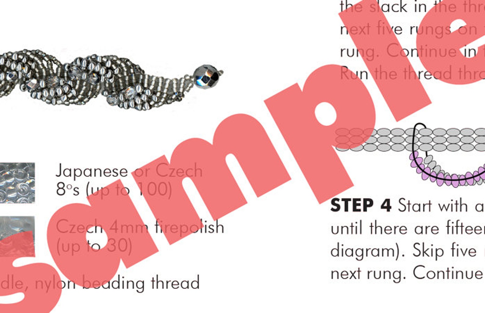 Waves Bead Weaving Bracelet Instant Download Pattern Off-loom - Etsy