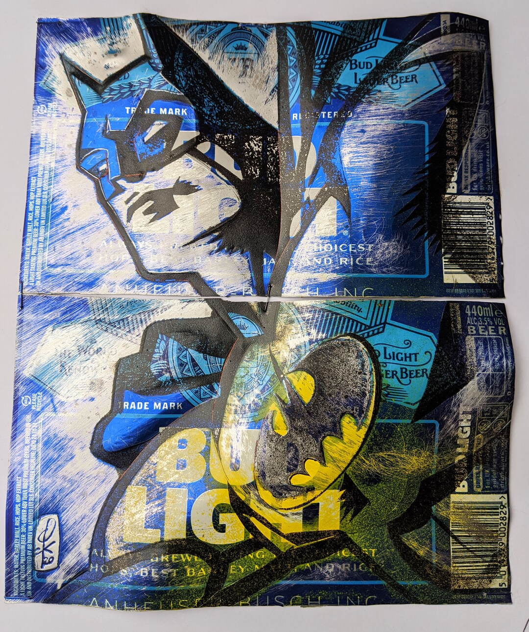 ORIGINAL Artwork by Chris Duncan - BATMAN on 2 Bud Light Cans - Etsy