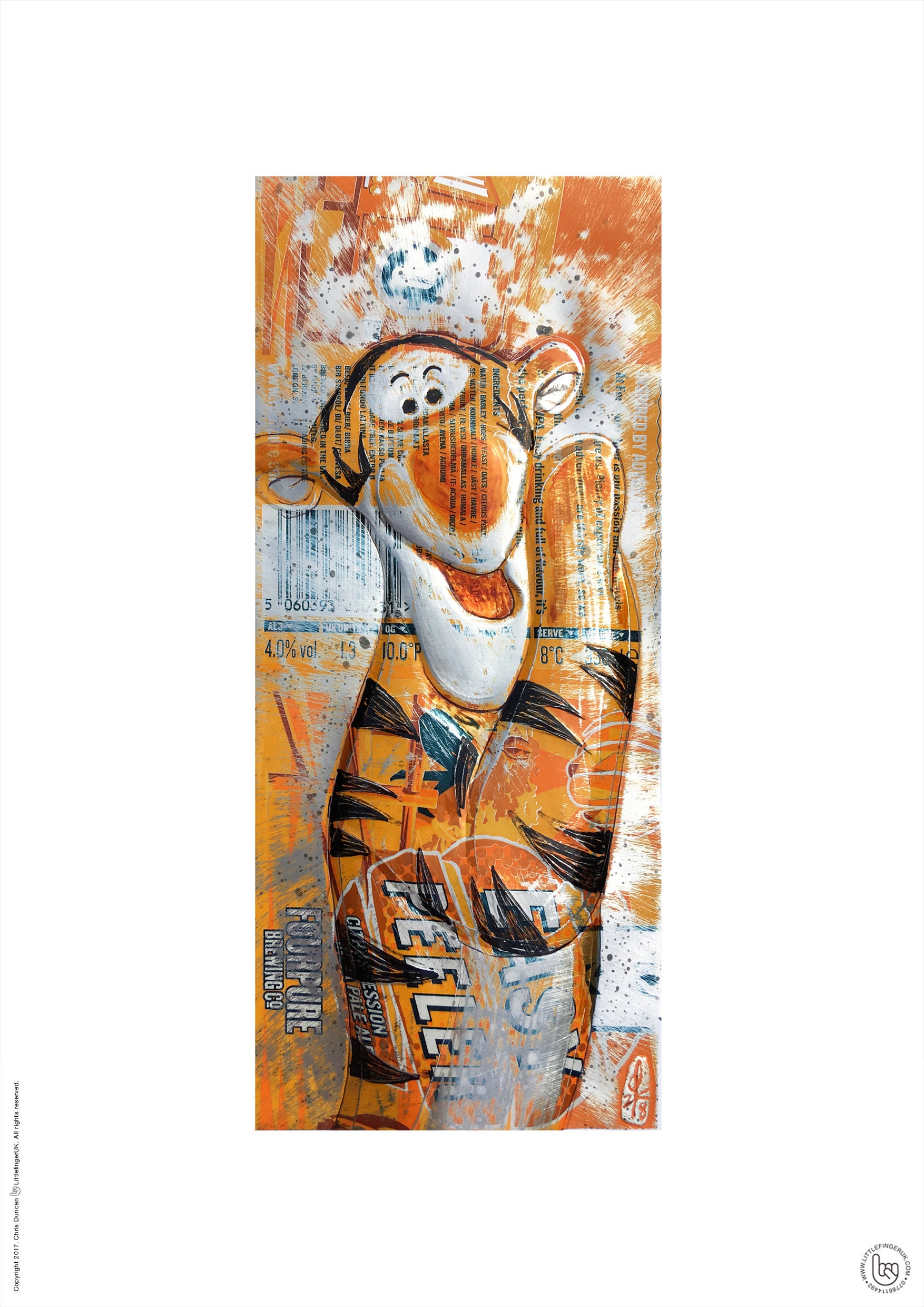 Hand Signed PRINT by Chris Duncan, TIGGER on Easy Peeler Can, Comic ...