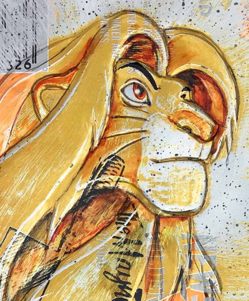 Hand Signed PRINT by Chris Duncan, Lion King on Newstead Can, Comic ...