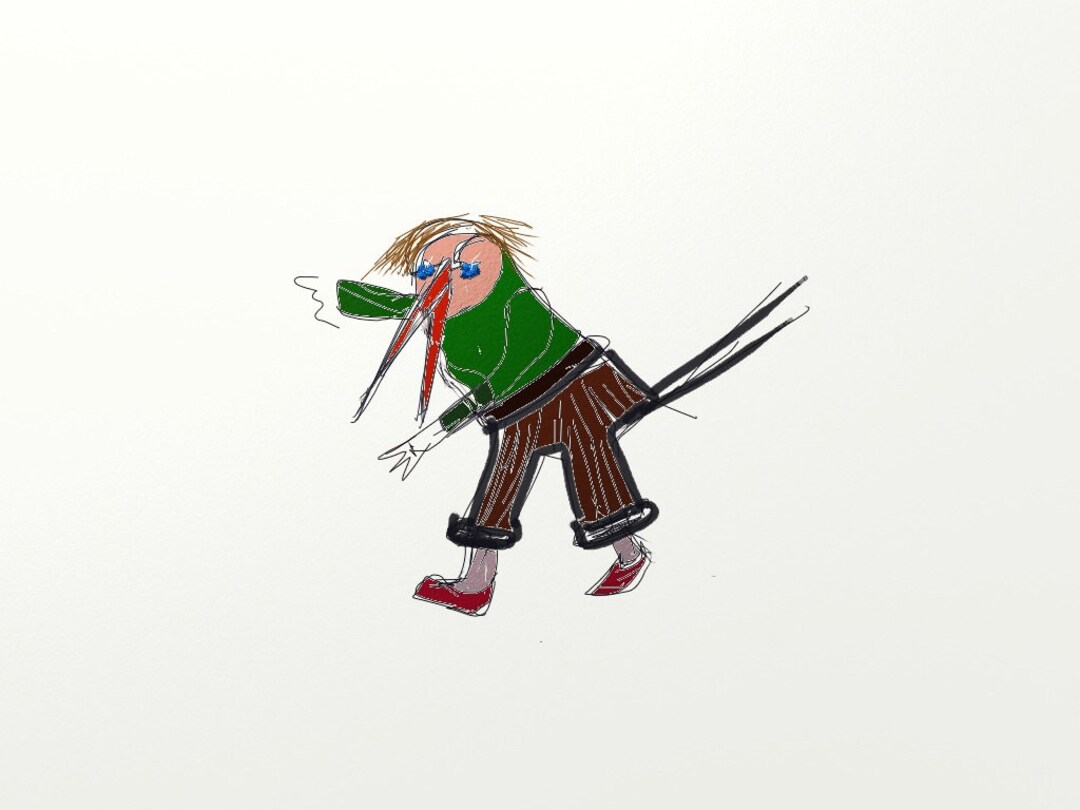 Digital Illustration of a Little Funny Man. It's a Drawing and It Looks ...