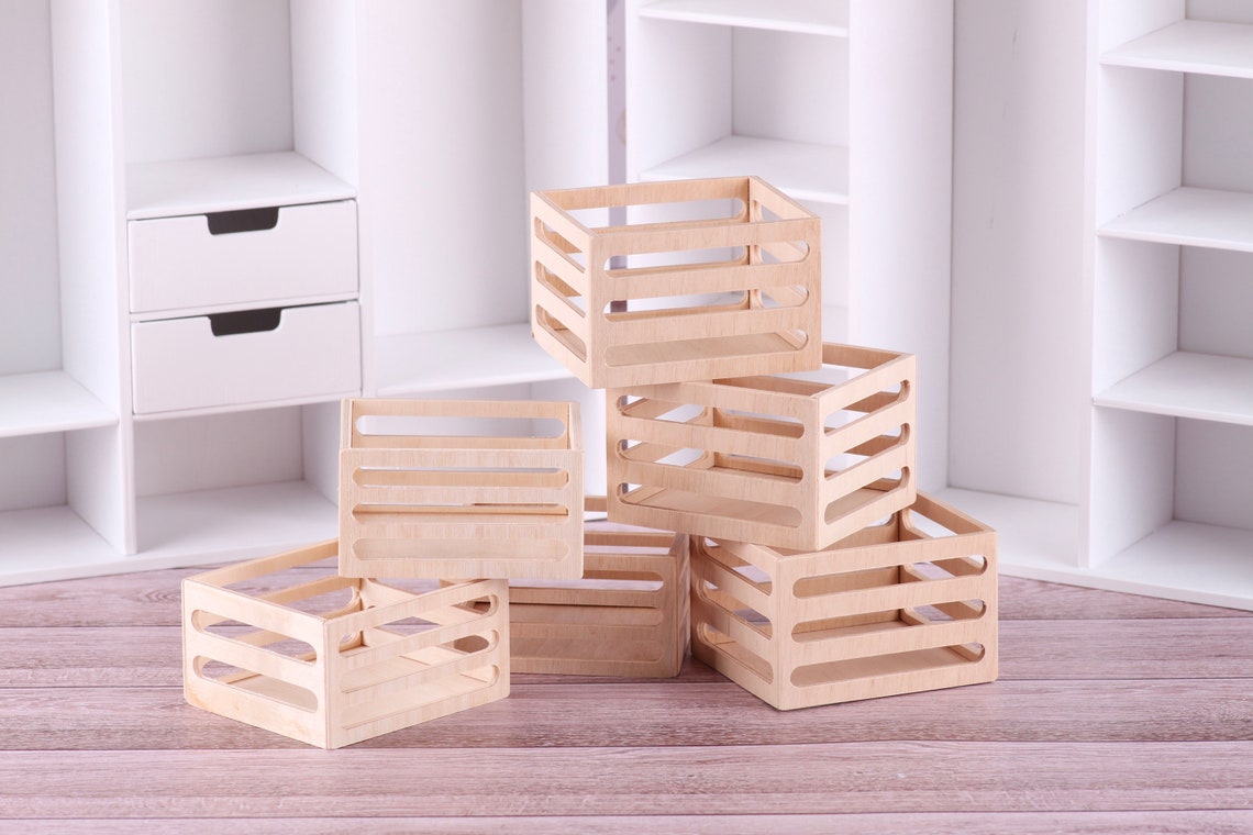 Set of 2 Miniature Boxes for Dollhouse - Etsy