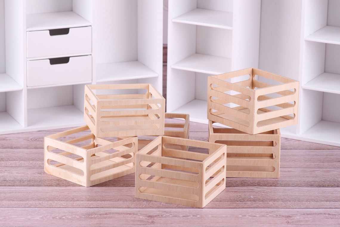 Set of 2 Miniature Boxes for Dollhouse - Etsy