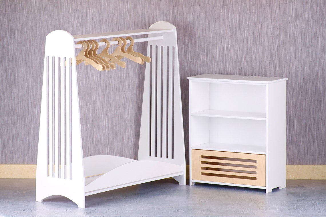 18 Inch Wardrobe Rack With Shoe Storage, Closet, Dollhouse Furniture - Etsy