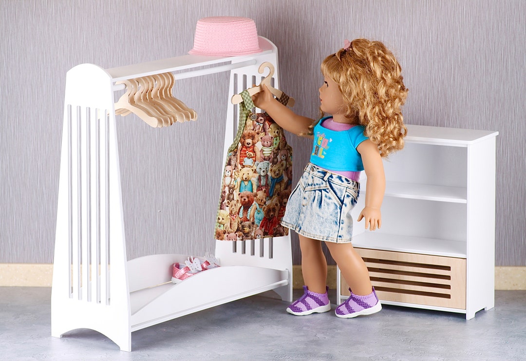 18 Inch Wardrobe Rack With Shoe Storage, Closet, Dollhouse Furniture - Etsy