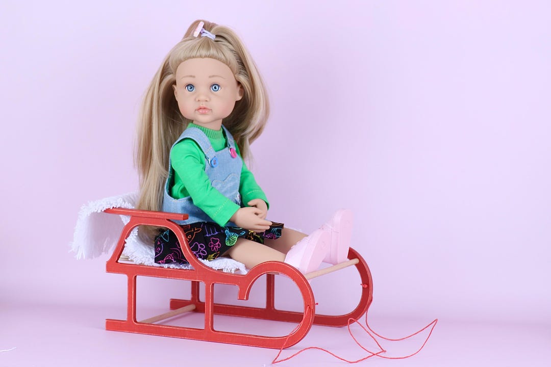 Doll Sled for Gotz Little Kidz Dolls, Paola Reina Doll Sled - Etsy
