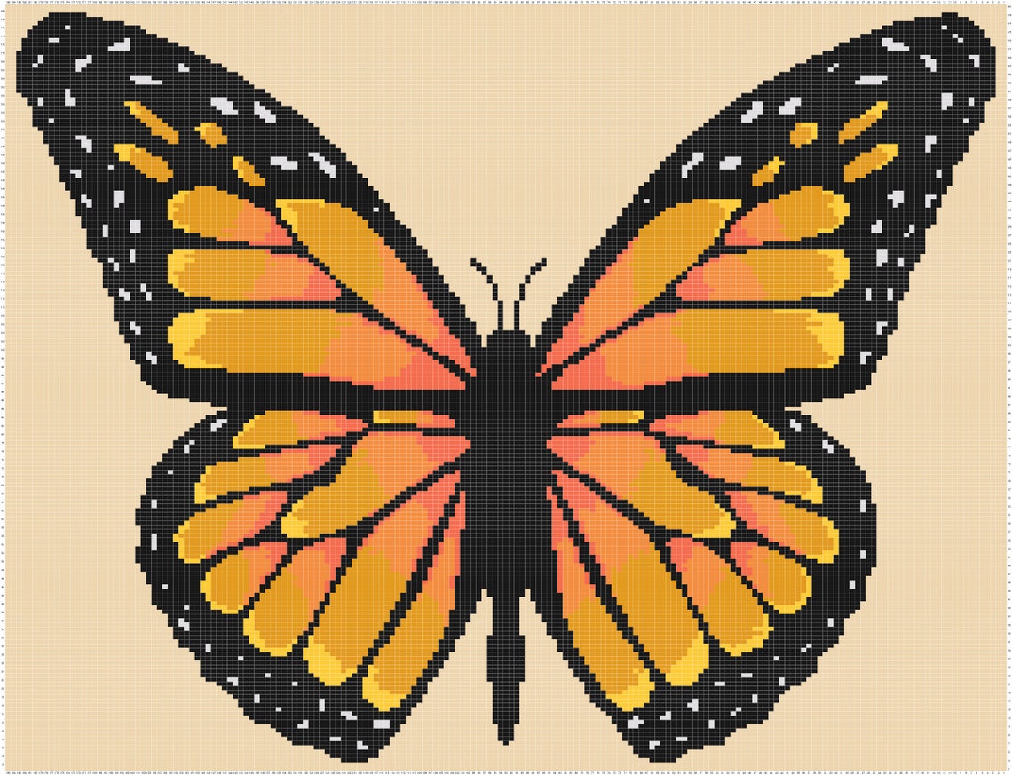 Butterfly1 Crochet Graphghan Pattern - Etsy