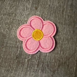 Pink Flower Embroidery Iron on Patch - Etsy