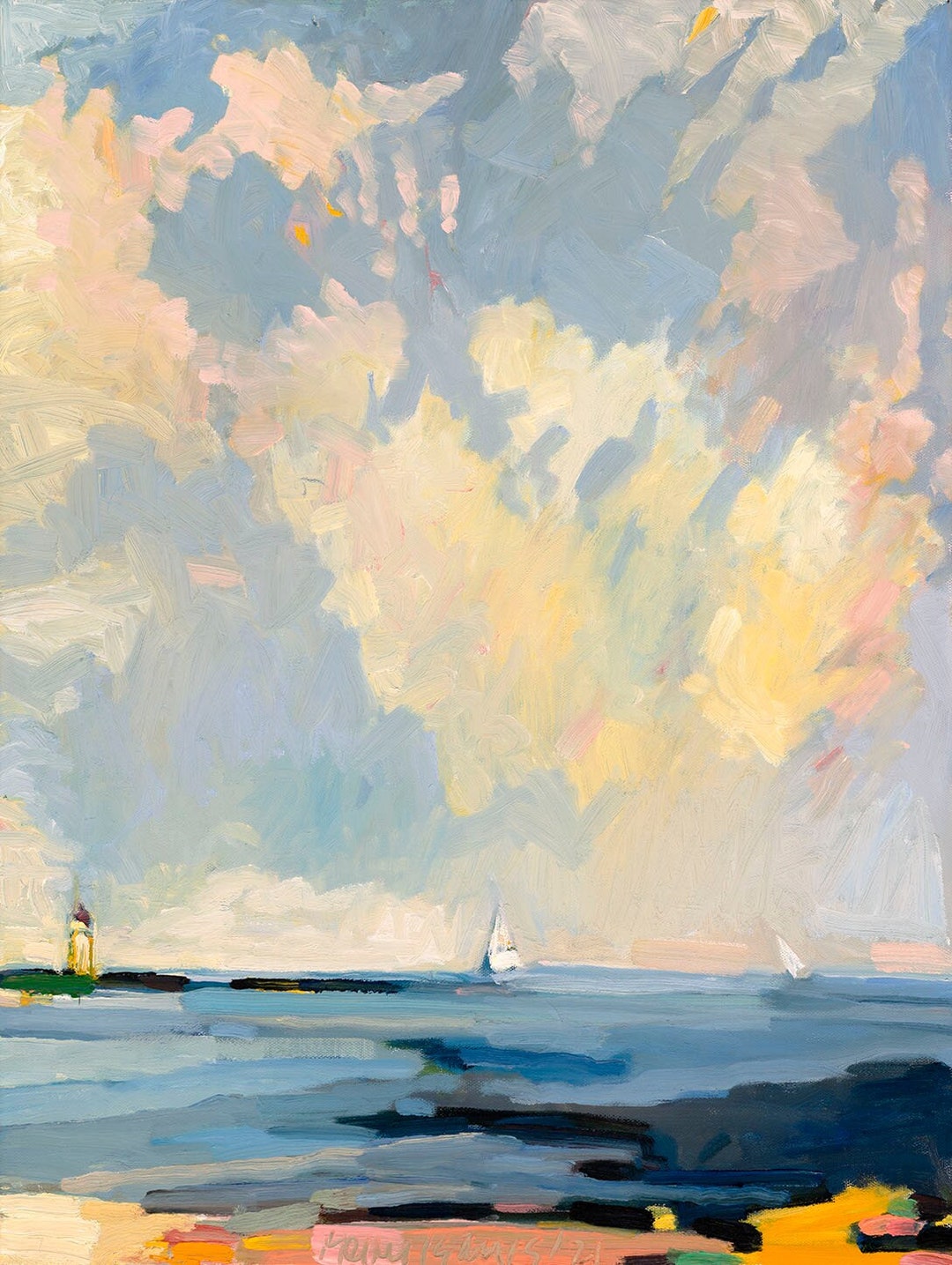 CLOSEOUT 8 X 10 Inch Print "lifting Fog, off South Portland" 10 X 8 ...