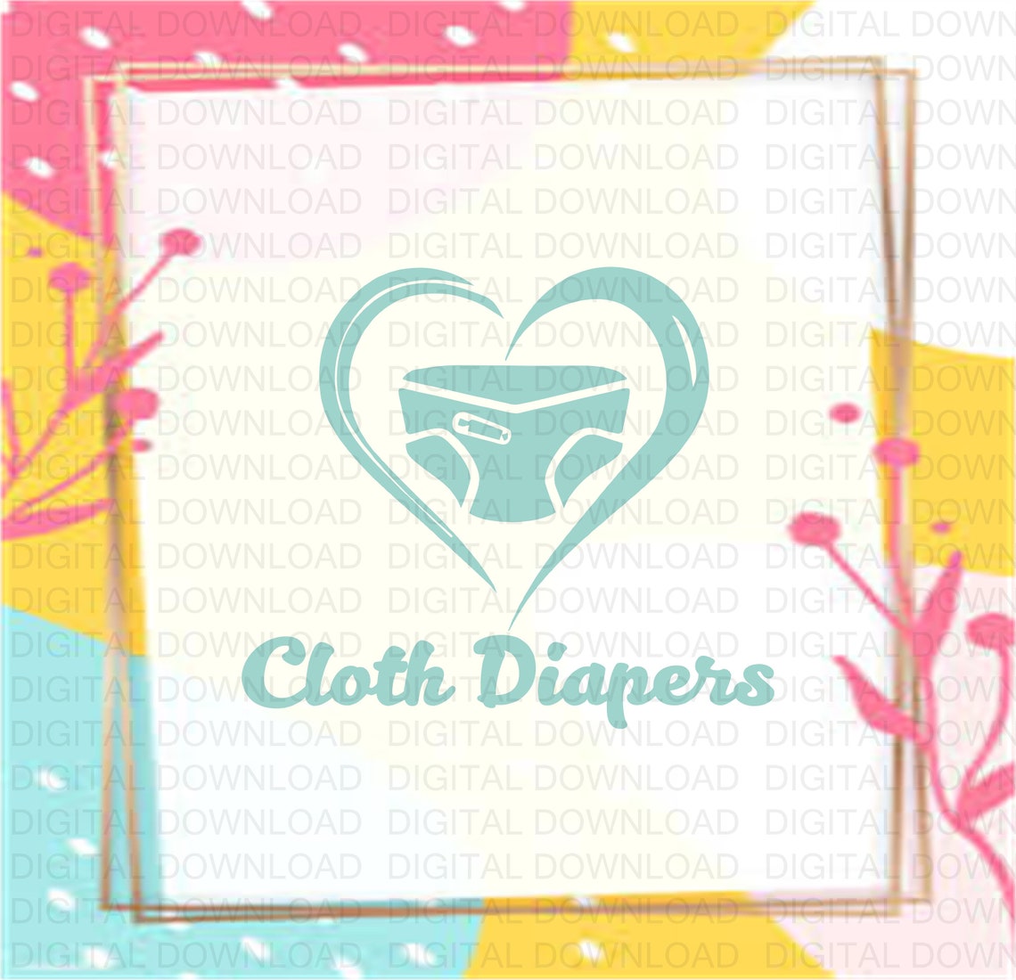 PNG File: Cloth Diaper Logo, Png, Pdf, & Jpeg - Etsy