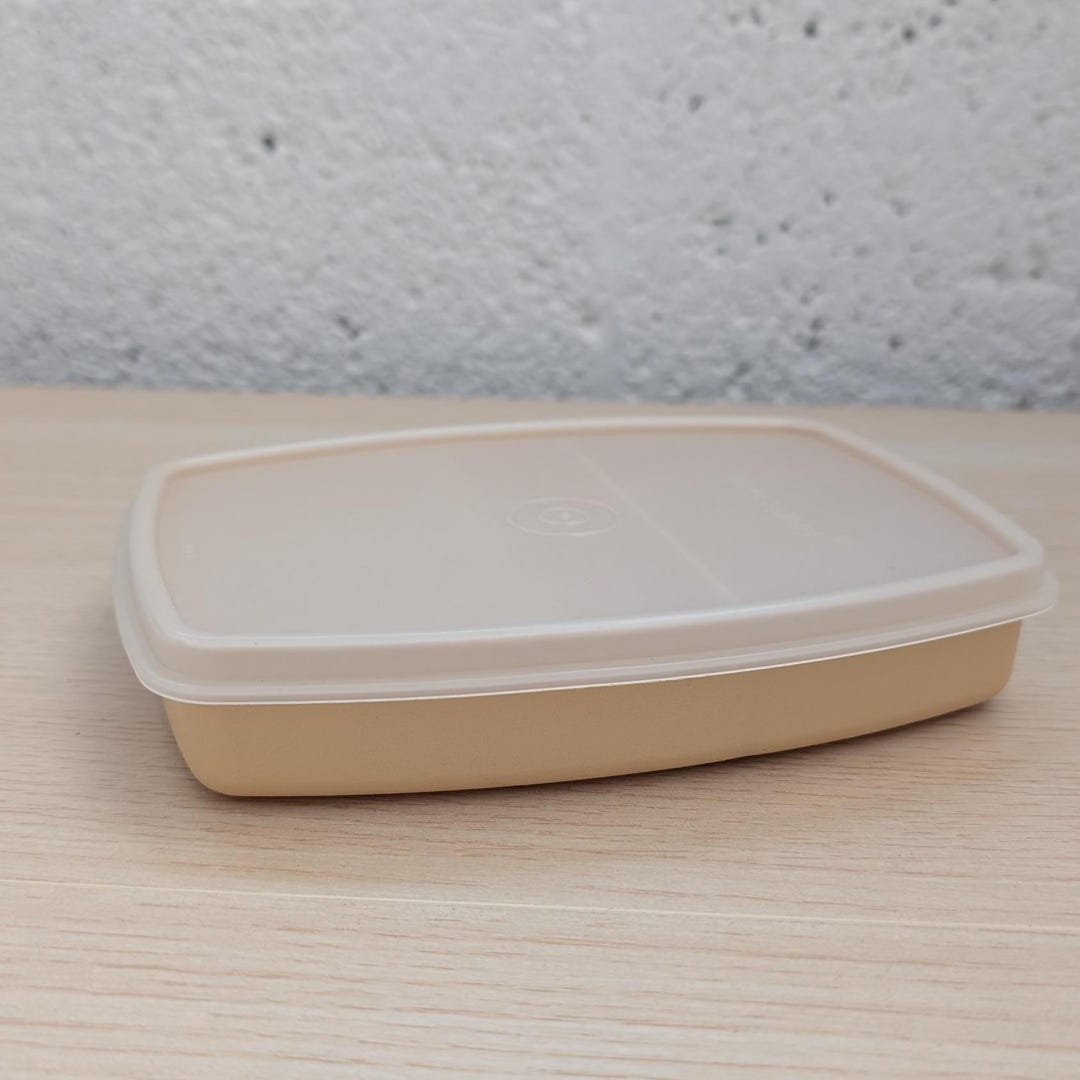 Vintage Harvest Gold Tupperware Container With 2 Sections - Etsy