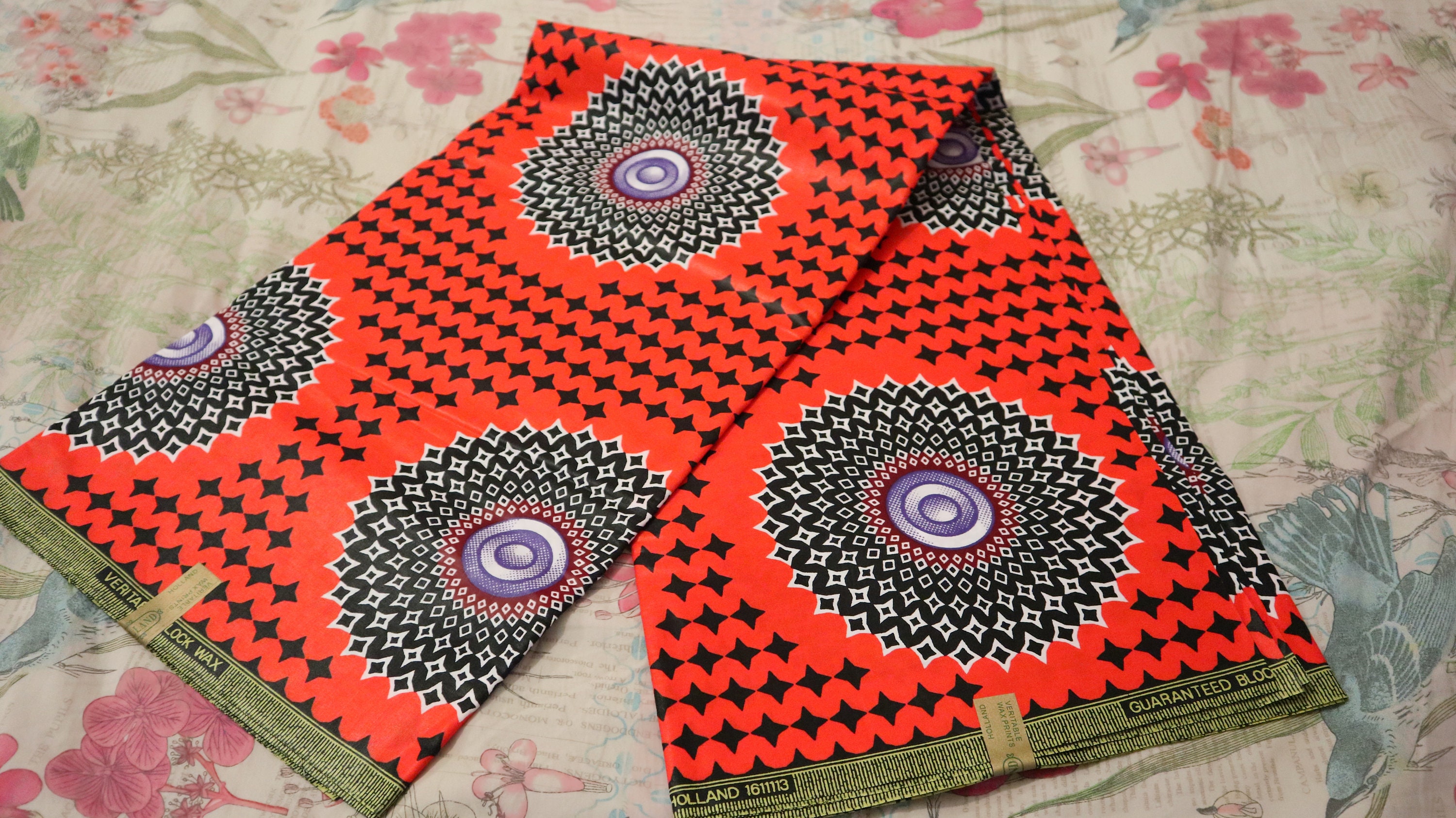 African Print Ankara Fabric African Clothing Orange African Fabric 6