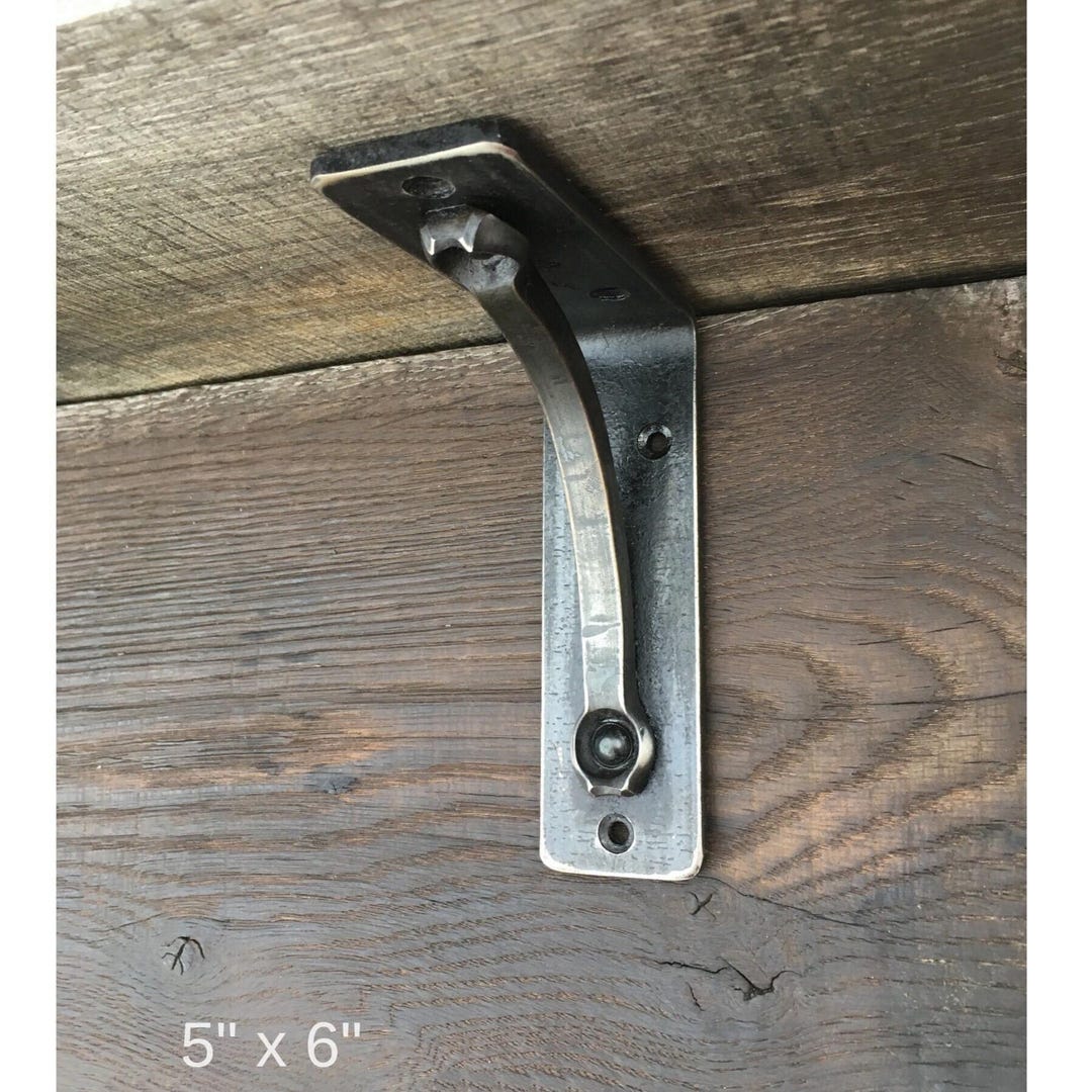 Hand Forged Shelf Bracket: Blacksmith Made Steel Corbel - Rustic ...
