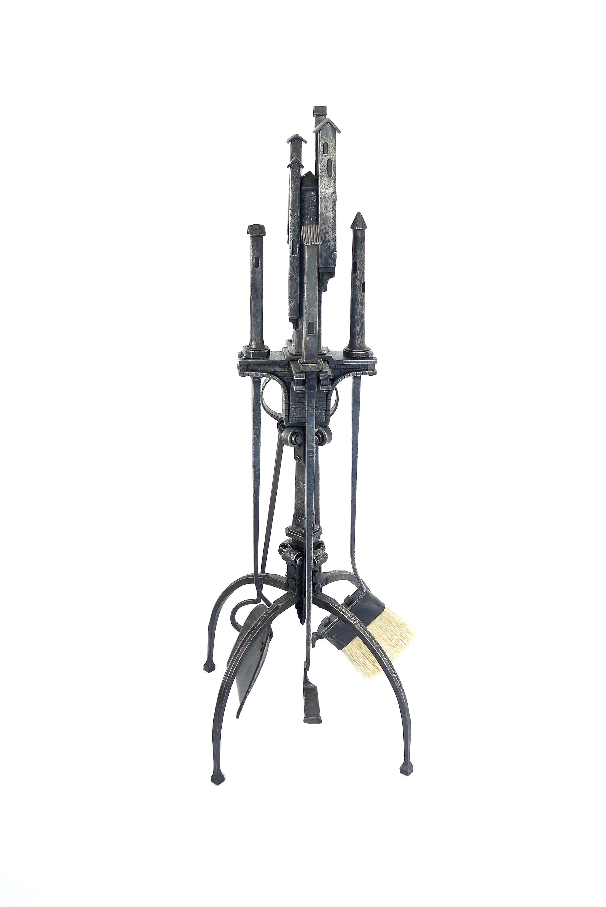 Fireplace tools set READY TO SHIP / Forged metal fire tools | Etsy