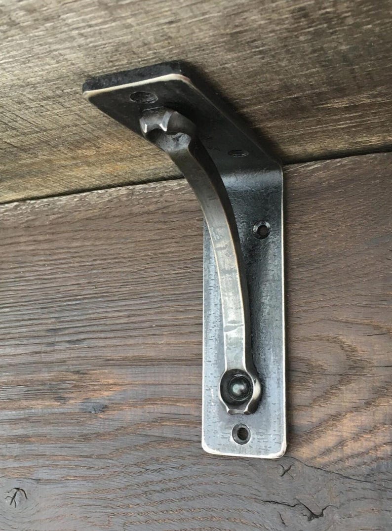 Hand Forged Shelf Bracket 1.5" Wide: Blacksmith Made Steel Corbel ...