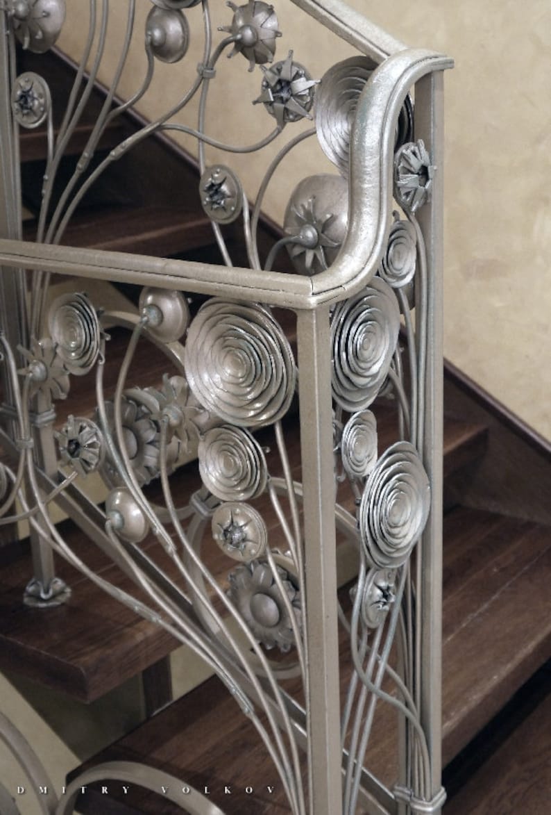 Custom forged iron / metal Railings Stairs fences balcony | Etsy