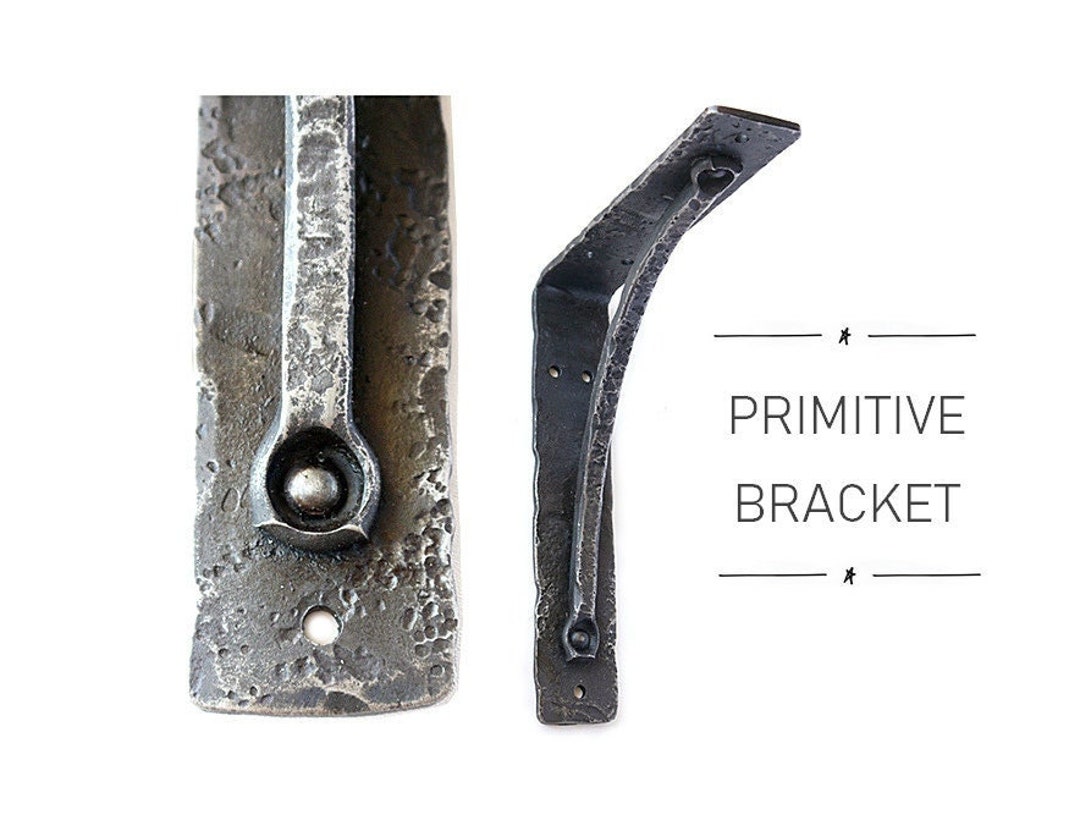 Hand Forged Steel Shelf Bracket: Iron Rustic Shelf Corbel, Primitive ...