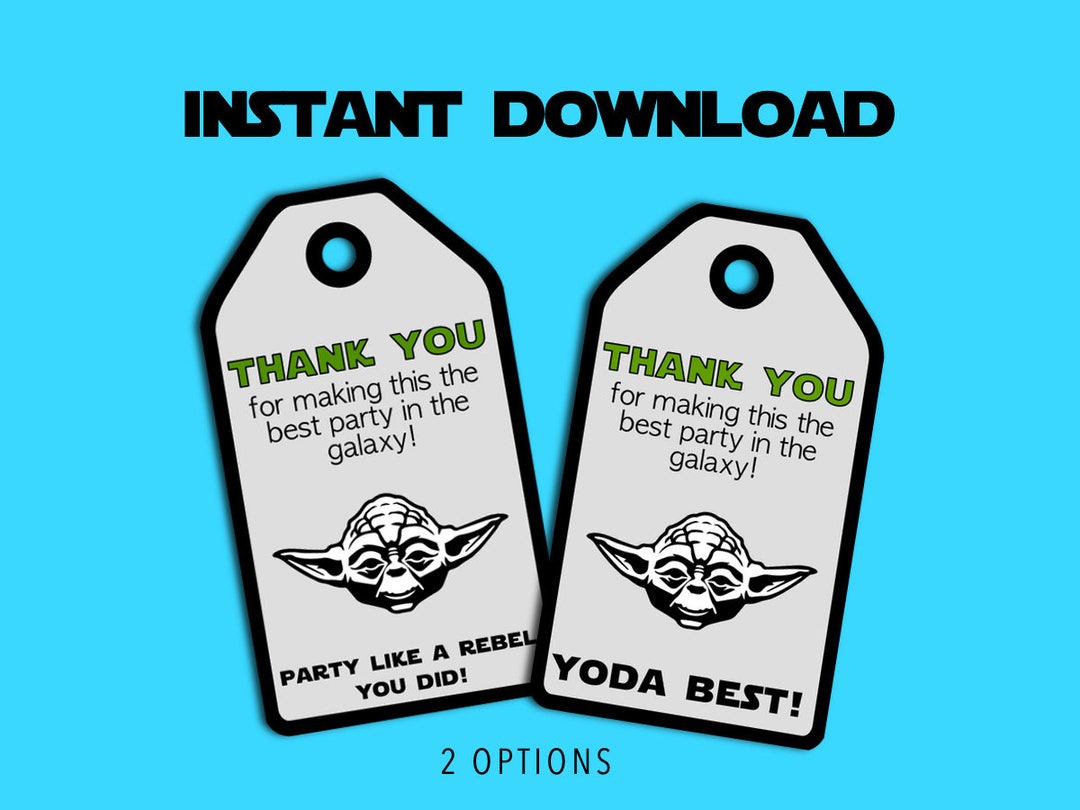 Star Wars Gift Tag, Star Wars Party Favor, Thank You Tag, Gift Tag ...